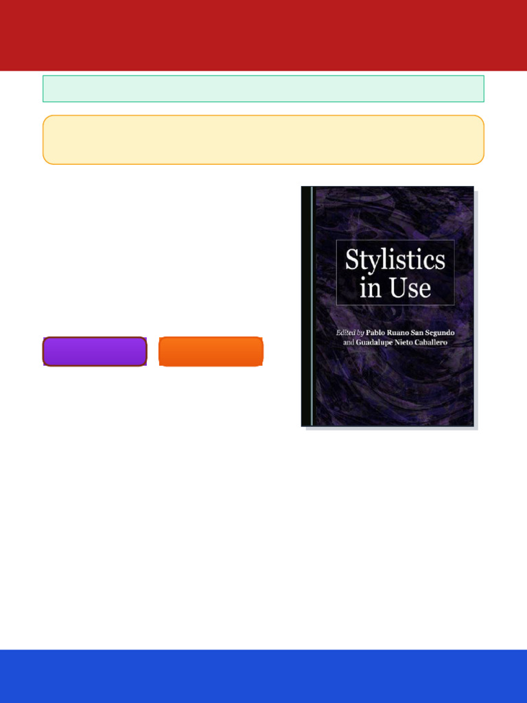 Stylistics in Use Pablo Ruano San Segundo Ebook Cross-Format Edition ...