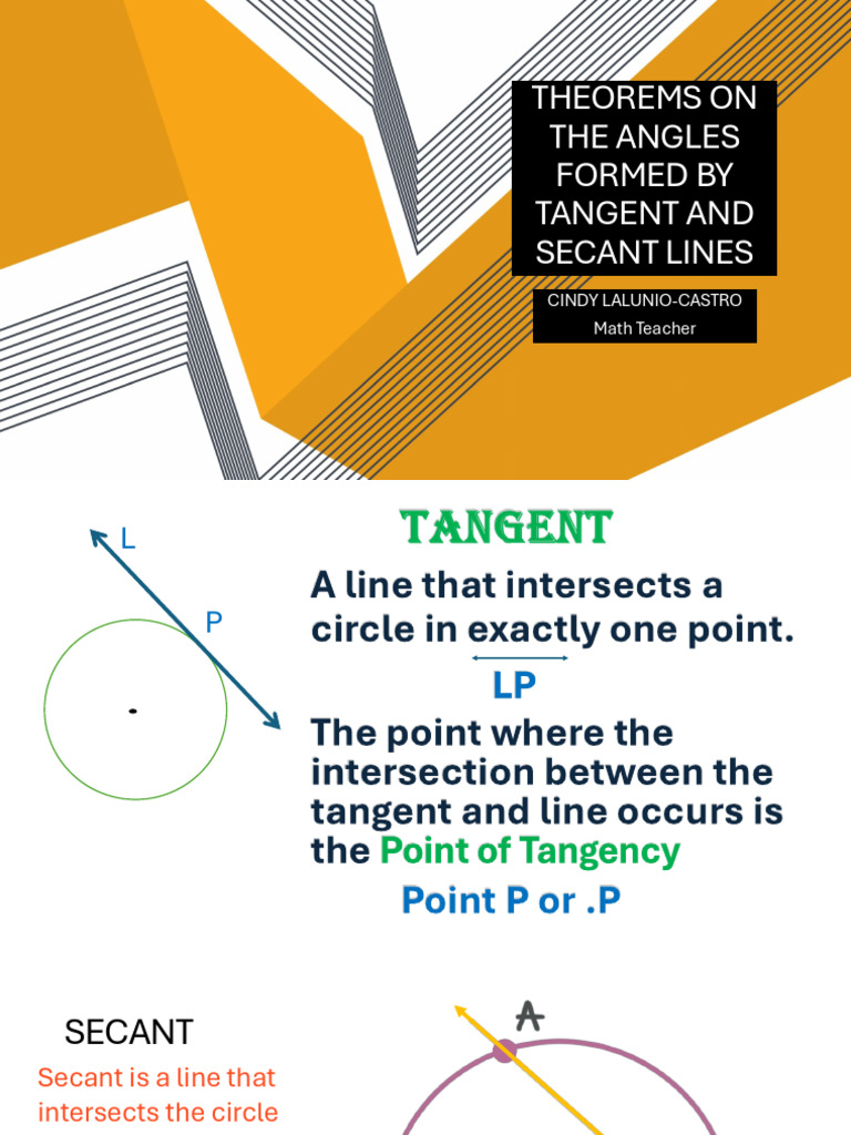 Angles Formed by Tangent and Secant 2 | PDF | Angle | Circle