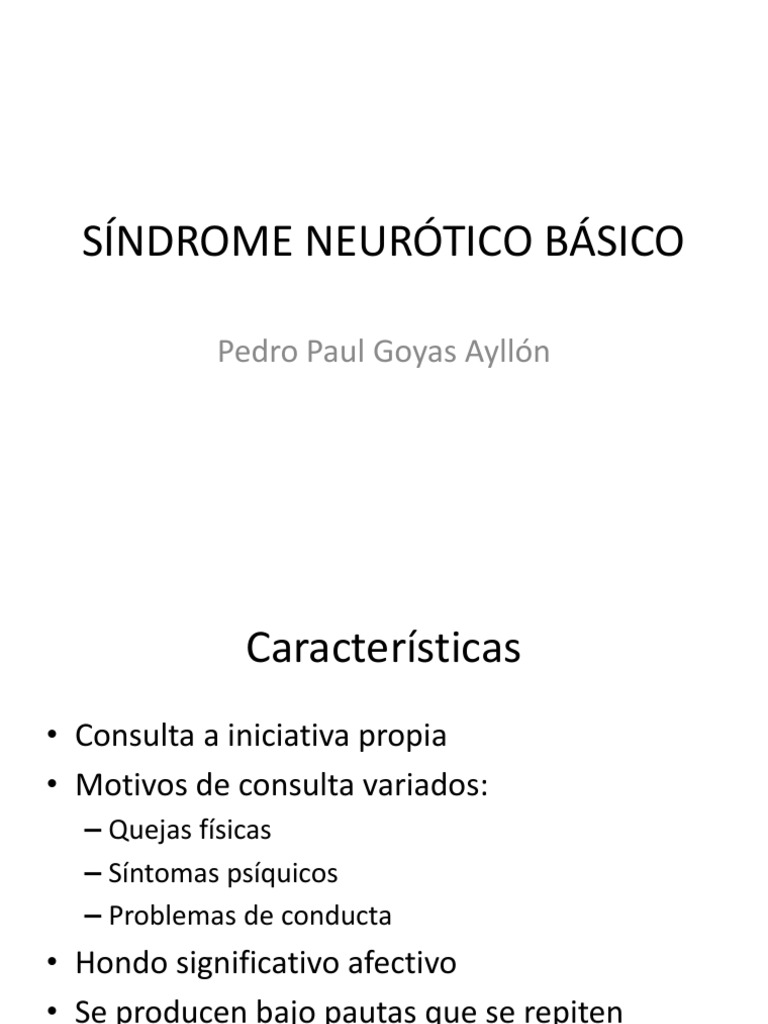 Síndrome Neurótico Básico | PDF