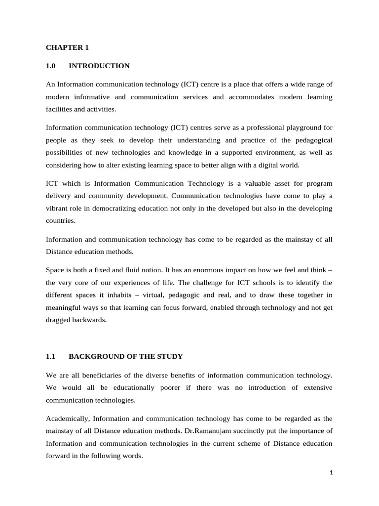 THE PROJECT Chapter 1[Introduction] | PDF | Educational Technology | Information And ...