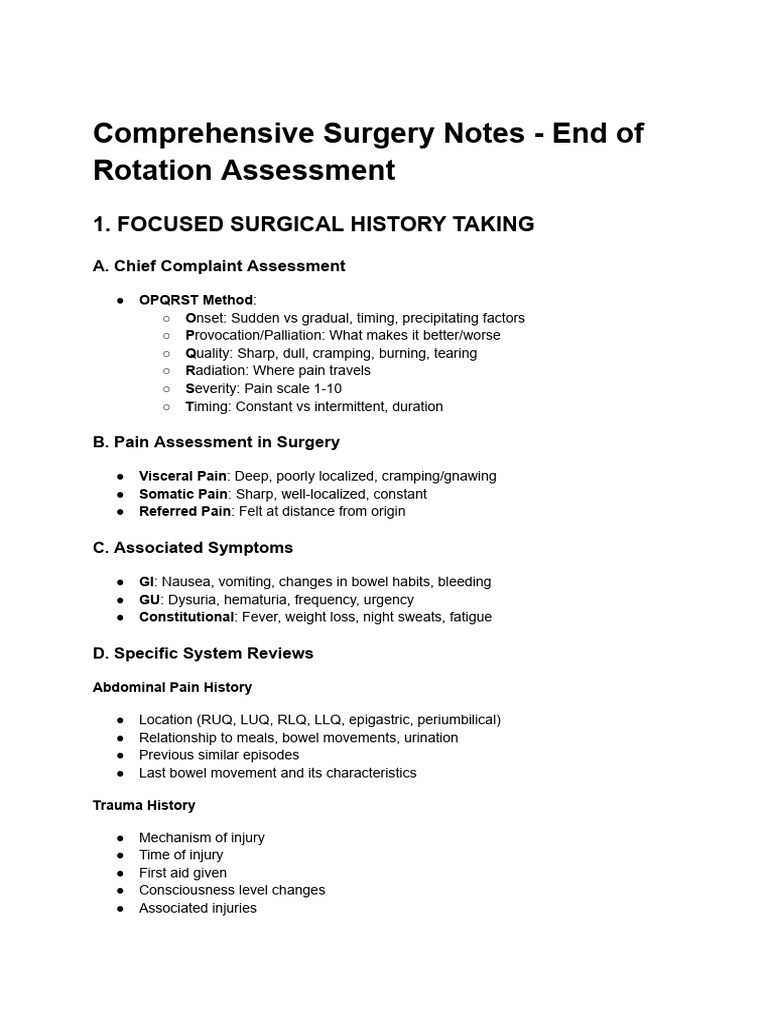 Surgical Assessment and Management Guide | PDF | Heart | Pulse