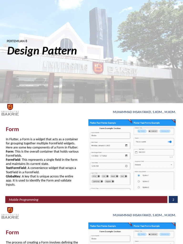 Flutter Form and Design Patterns Guide | PDF | Class (Computer ...