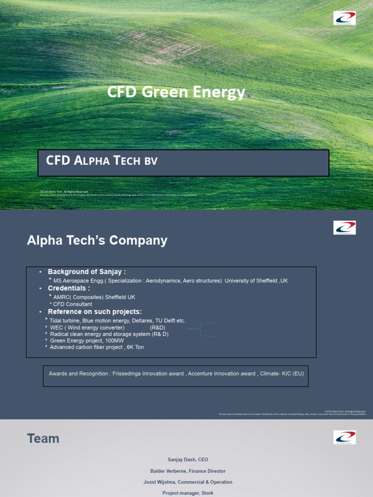 CFD Alpha Tech: Green Energy Solutions | PDF | Sustainable Energy