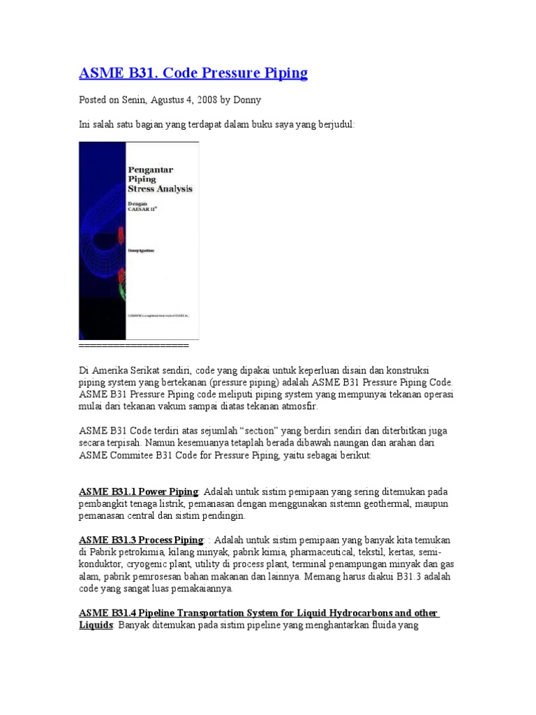 Asme B31 | PDF