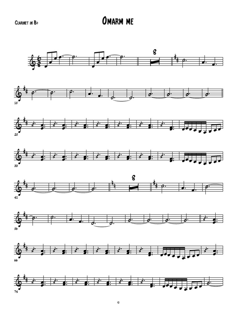 Omarm Me - Clarinet in Bb | PDF