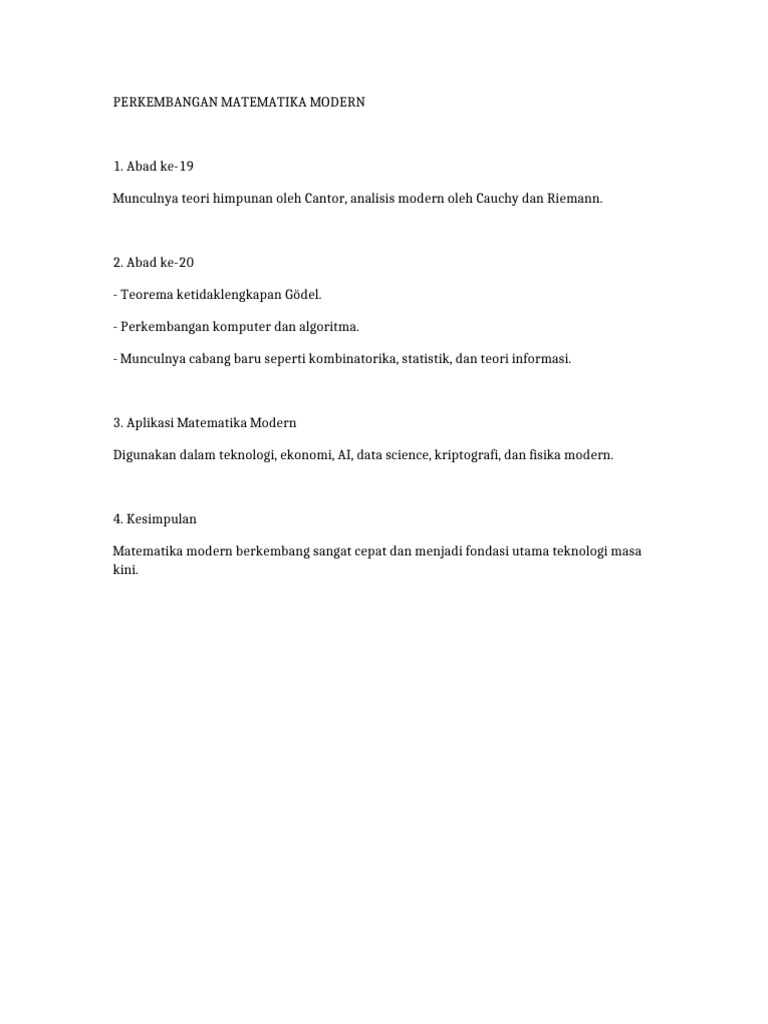 Perkembangan Matematika Modern 19-20 | PDF