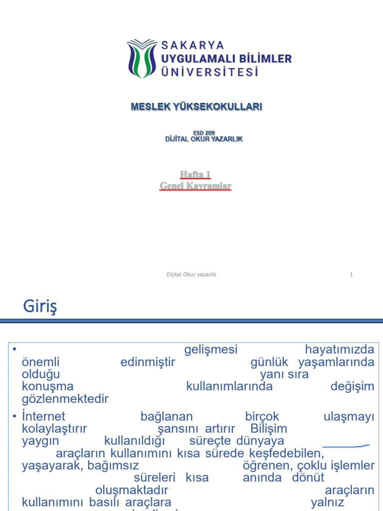 1 Hafta | PDF