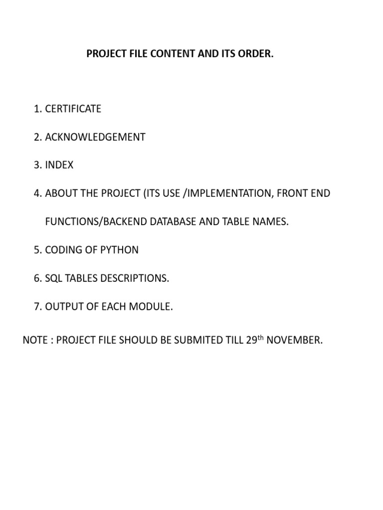Project File Structure and Requirements | PDF