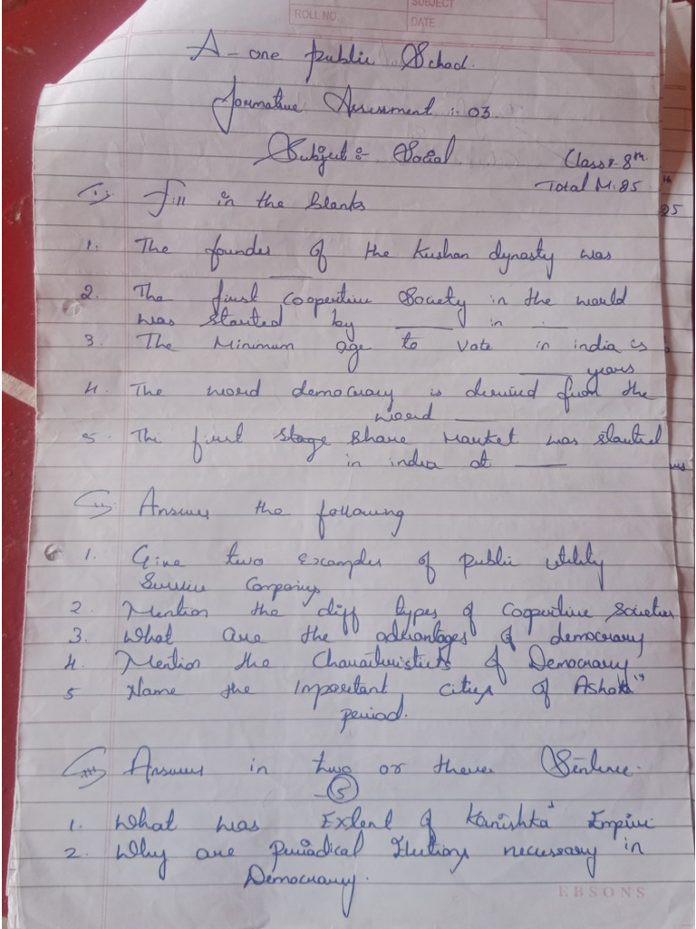 8th STD FA-3 Social Revision | PDF