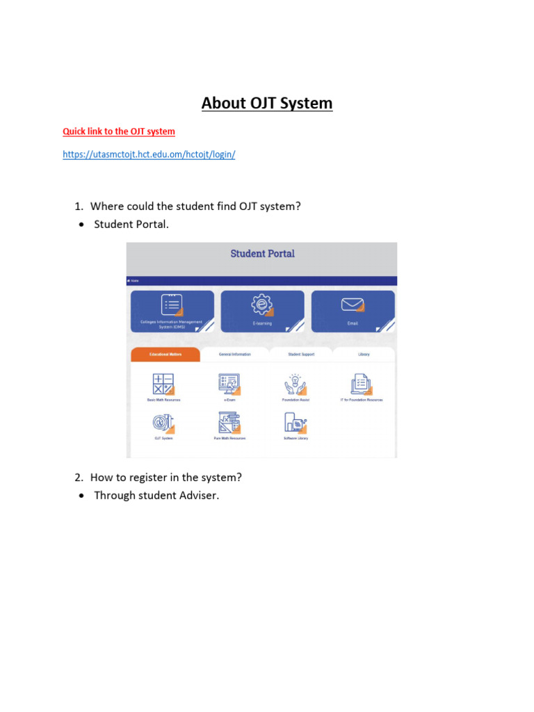 Updated OJT System Manual 11 | PDF