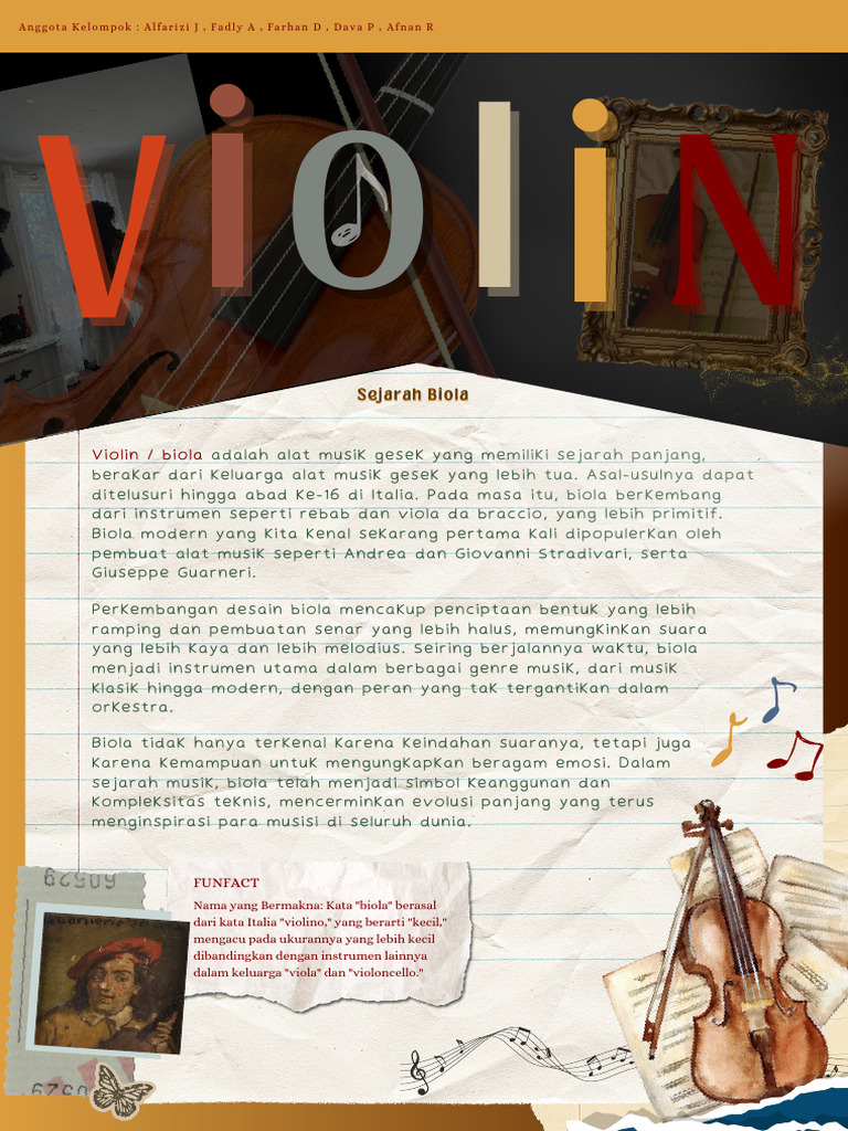 Sejarah Alat Musik Biola | PDF
