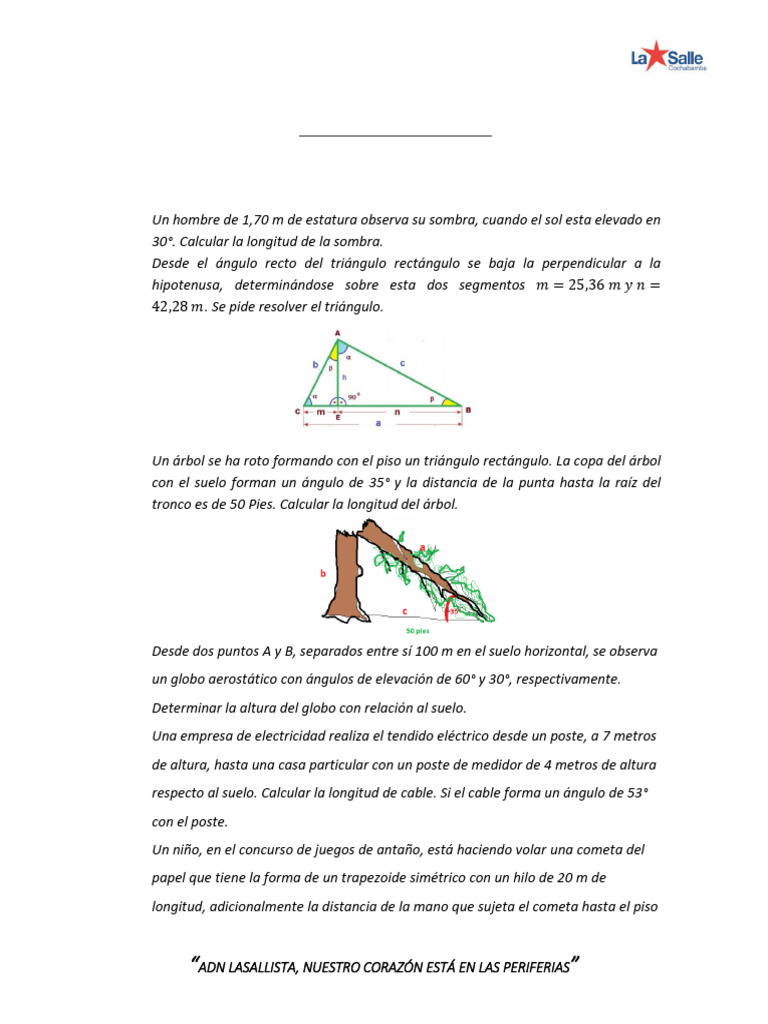 Practica de Trigonometria | PDF | Triángulo | Trigonometría