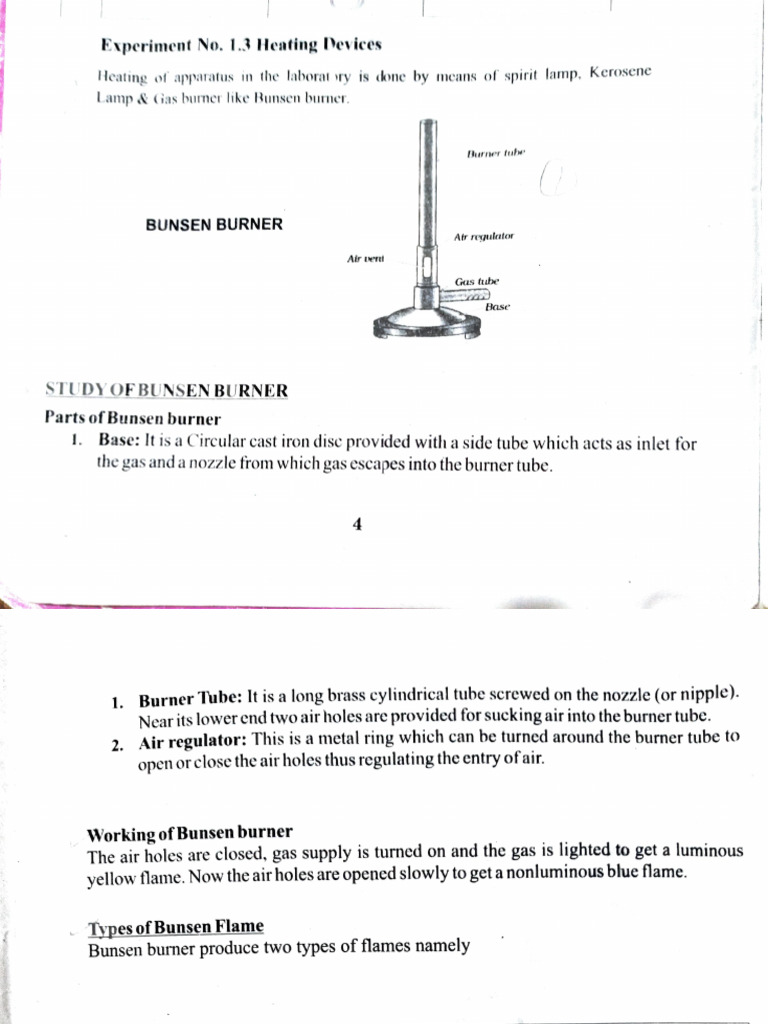 Expt-1 - Study of Bunsen Burner and Glass Work | PDF | Combustion ...