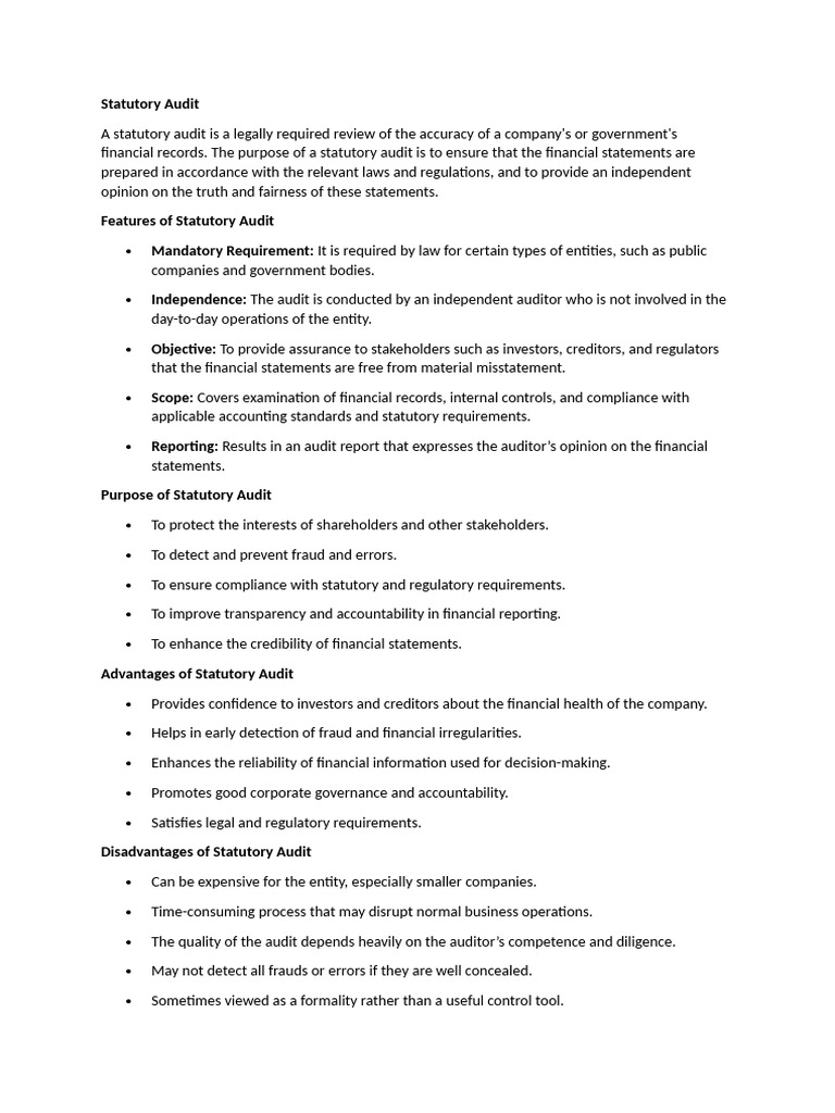 Statutory Audit | PDF