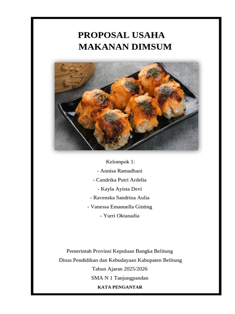 Proposal Usaha Makanan - Cika | PDF