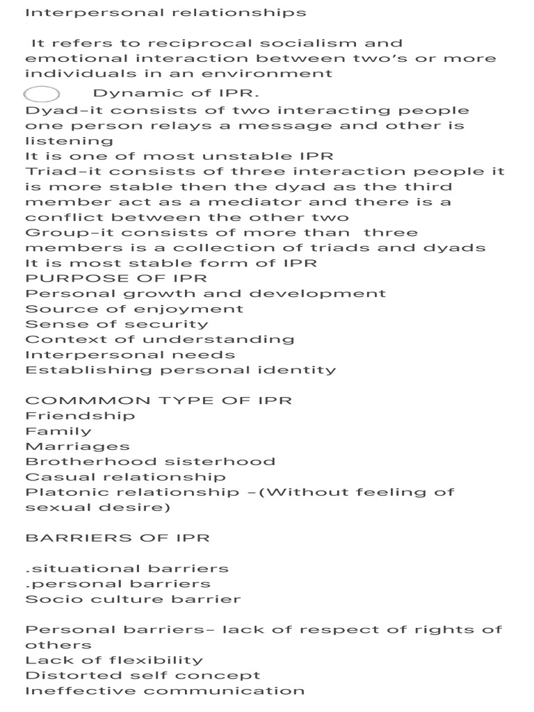 Interpersonal Relationships | PDF