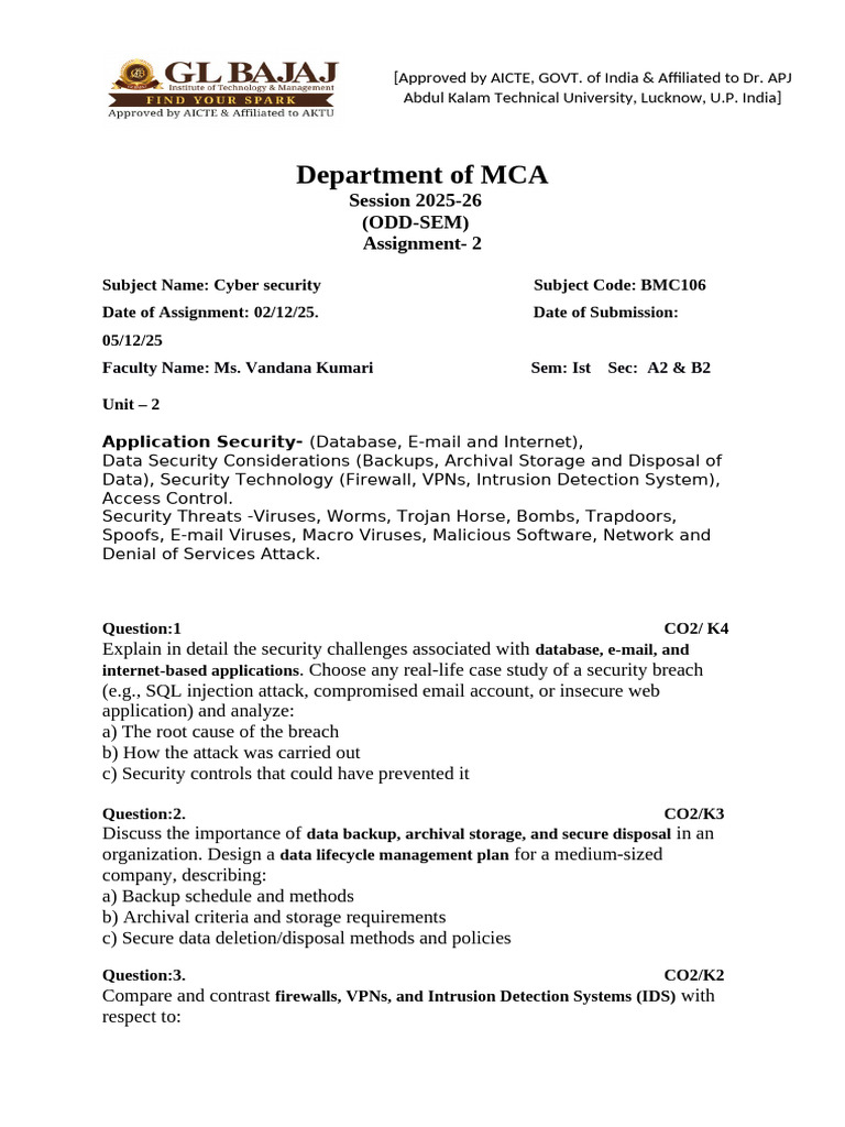 Assignment 2 (Cyber Security) | PDF | Security | Computer Security
