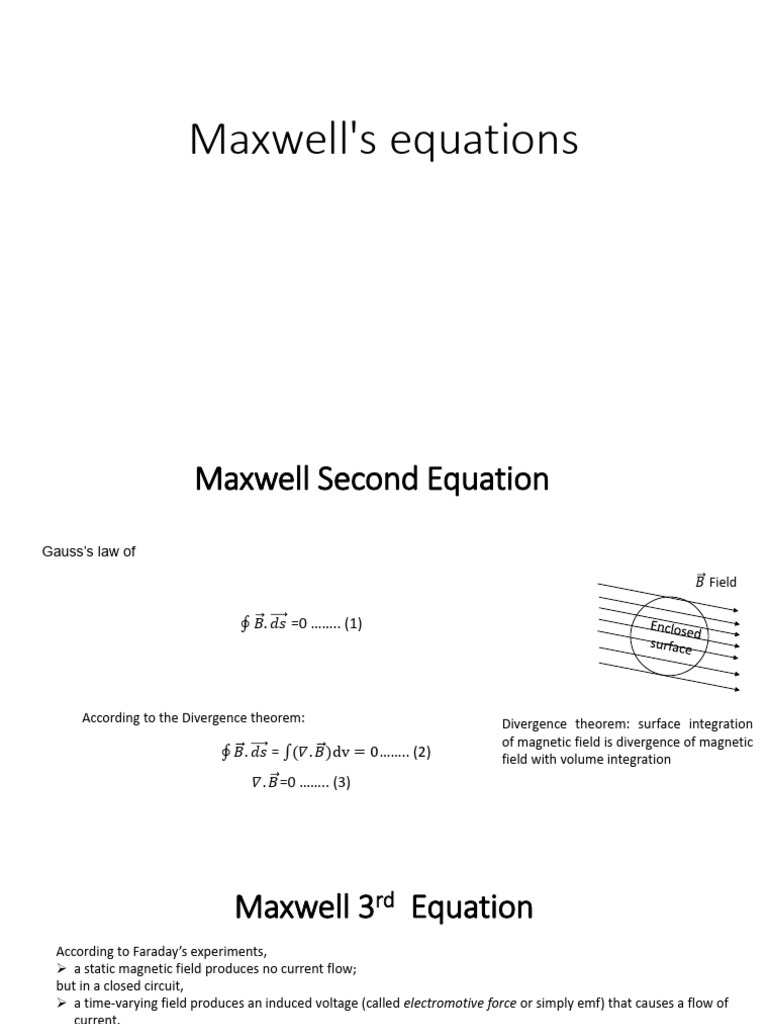 Understanding Maxwell's Equations | PDF | Electromagnetism | Physical ...