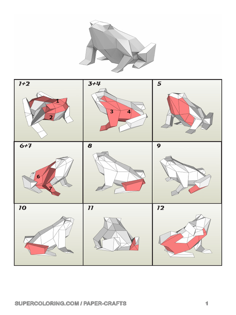 Low Poly Frog Paper Crafts | PDF