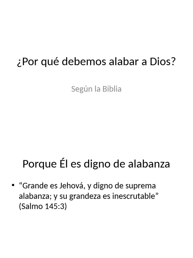 Razones para alabar a Dios según la Biblia | PDF
