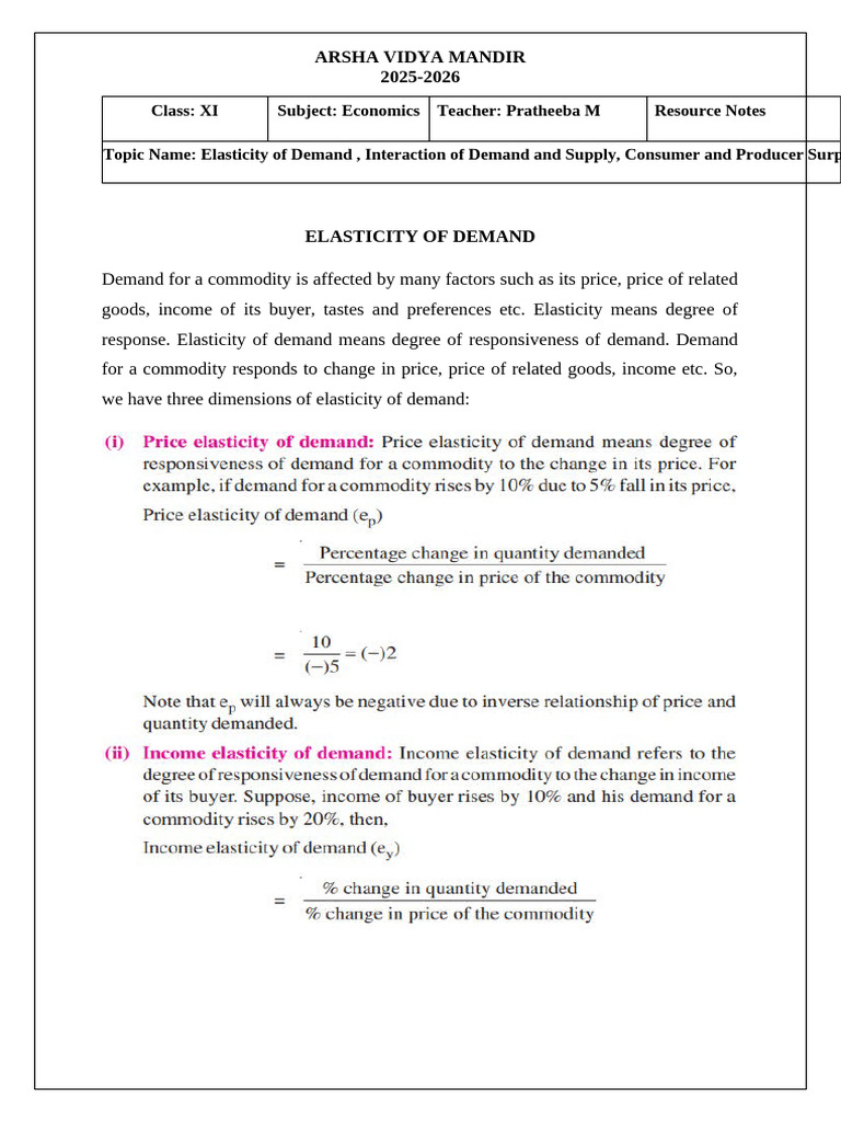 Economics: Demand Elasticity & Surplus | PDF | Economic Surplus ...