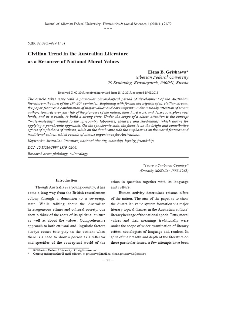 Australian Literature's Civilian Trends | PDF | Australian Literature ...