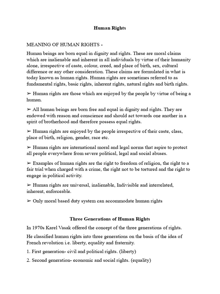 Understanding Human Rights Generations | PDF | Human Rights | Rights