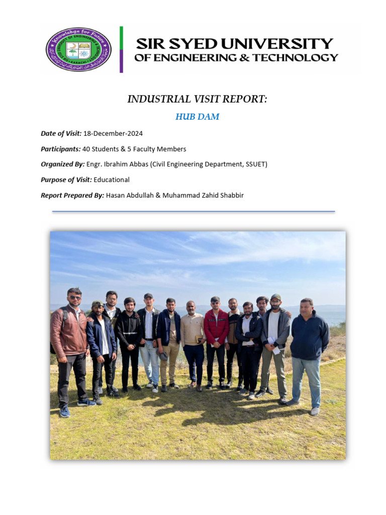 INDUSTRIAL VISIT REPORT | PDF | Dam | Spillway
