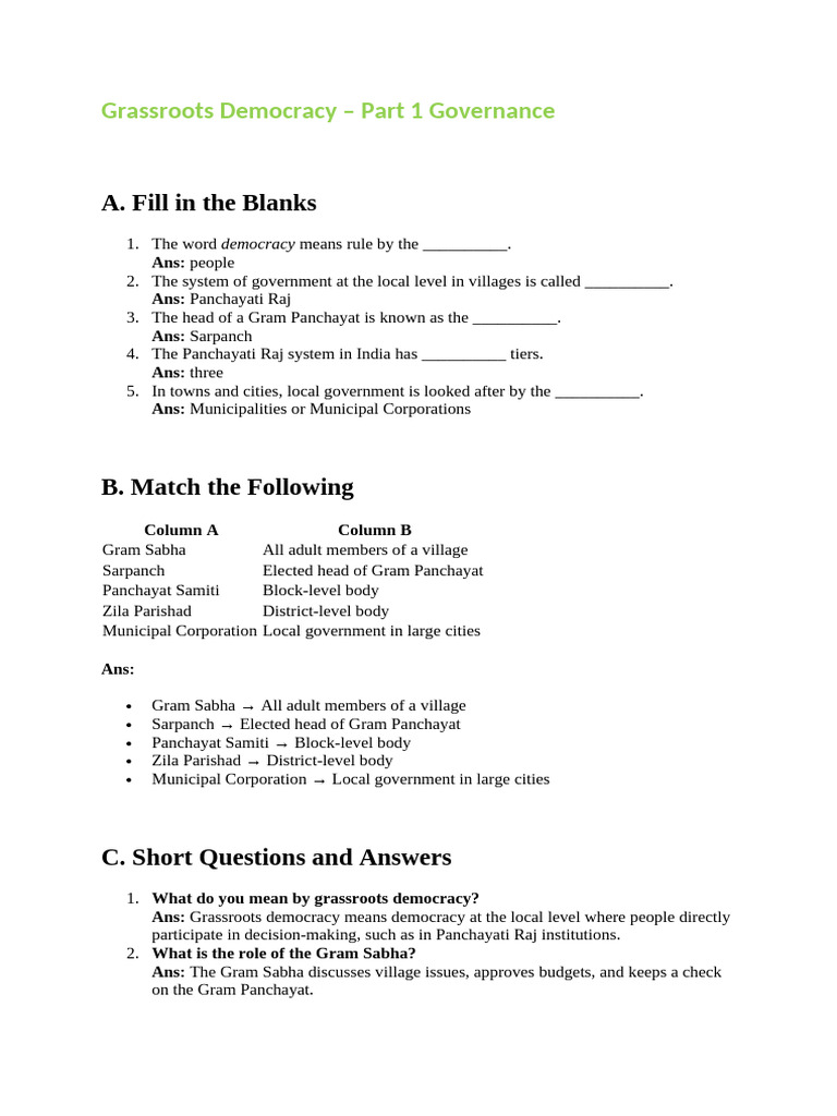 Understanding Grassroots Democracy in India | PDF | Government Of India ...