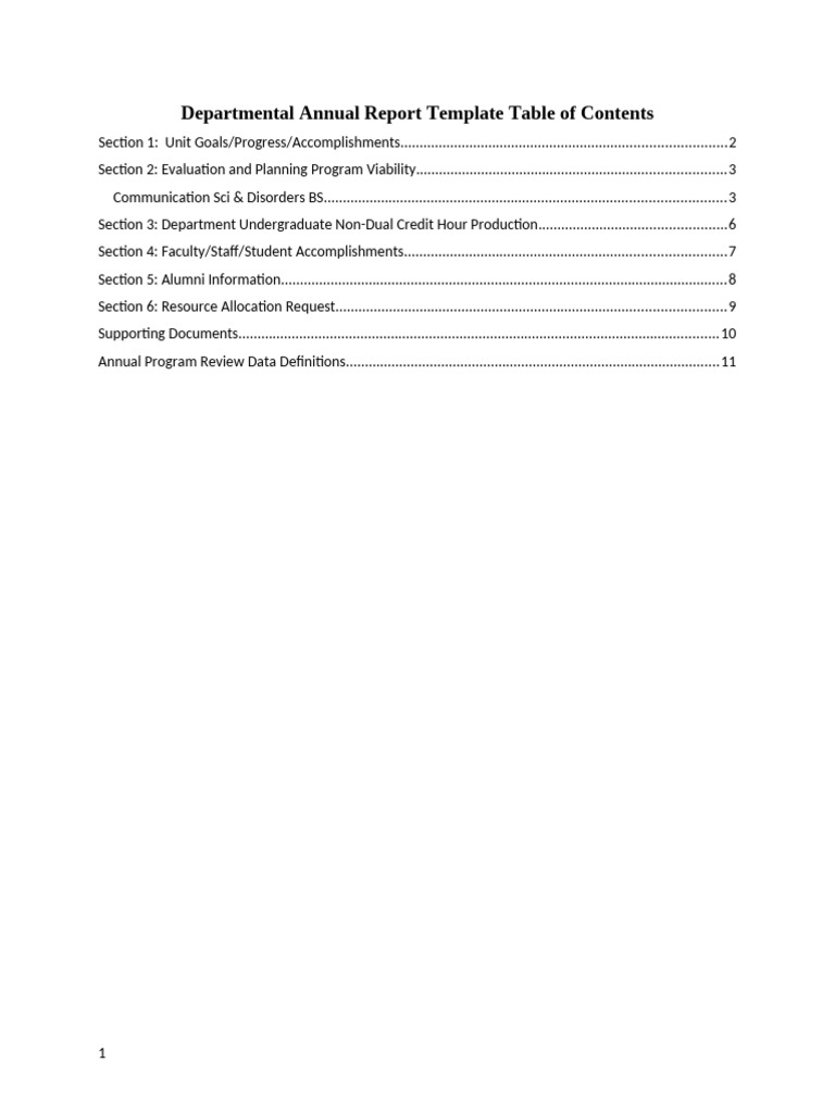 Departmental Annual Report Template | PDF | Strategic Planning | Business