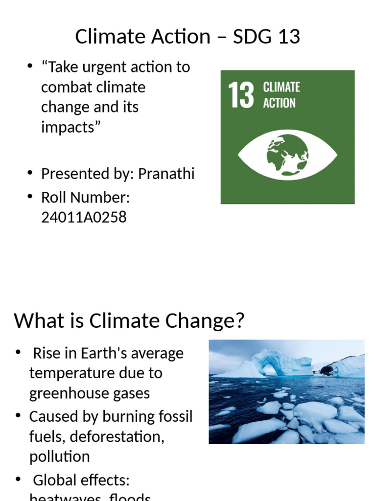 SDG13 Climate Action Presentation | PDF