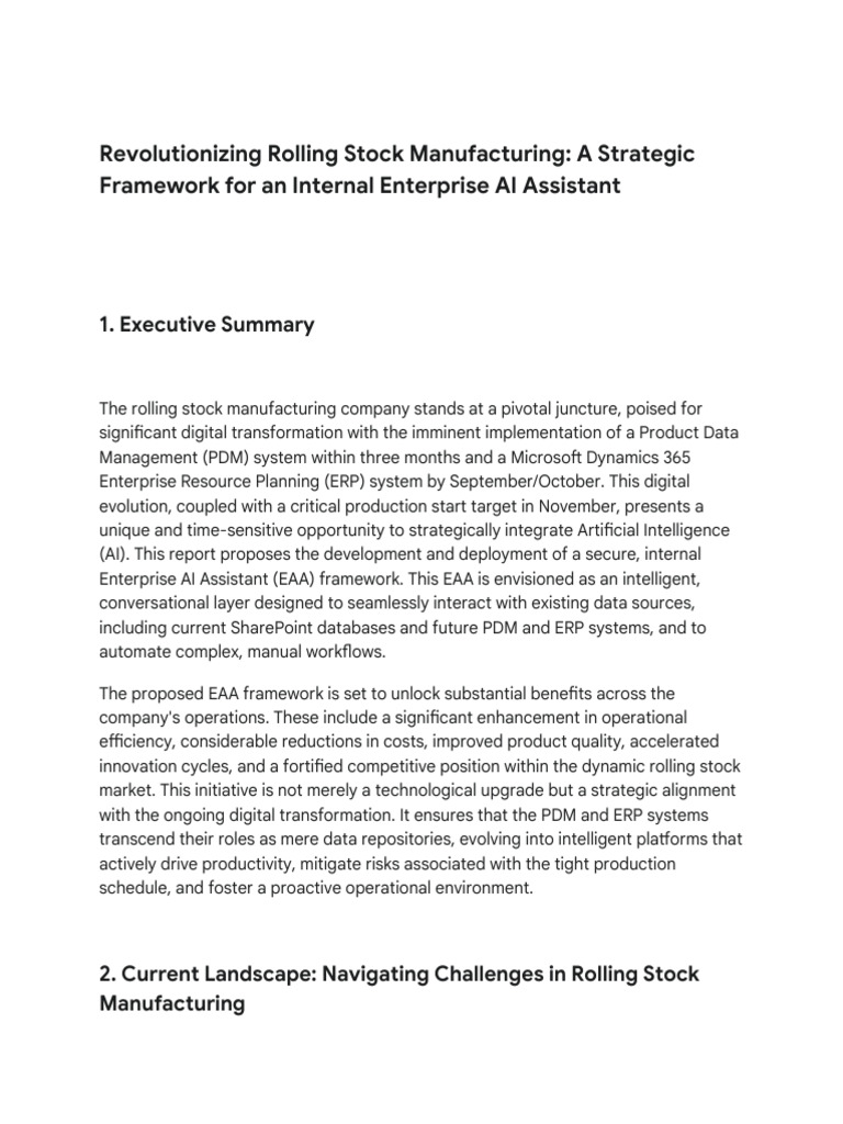 AI Framework for Rolling Stock Manufacturing | PDF | Artificial ...