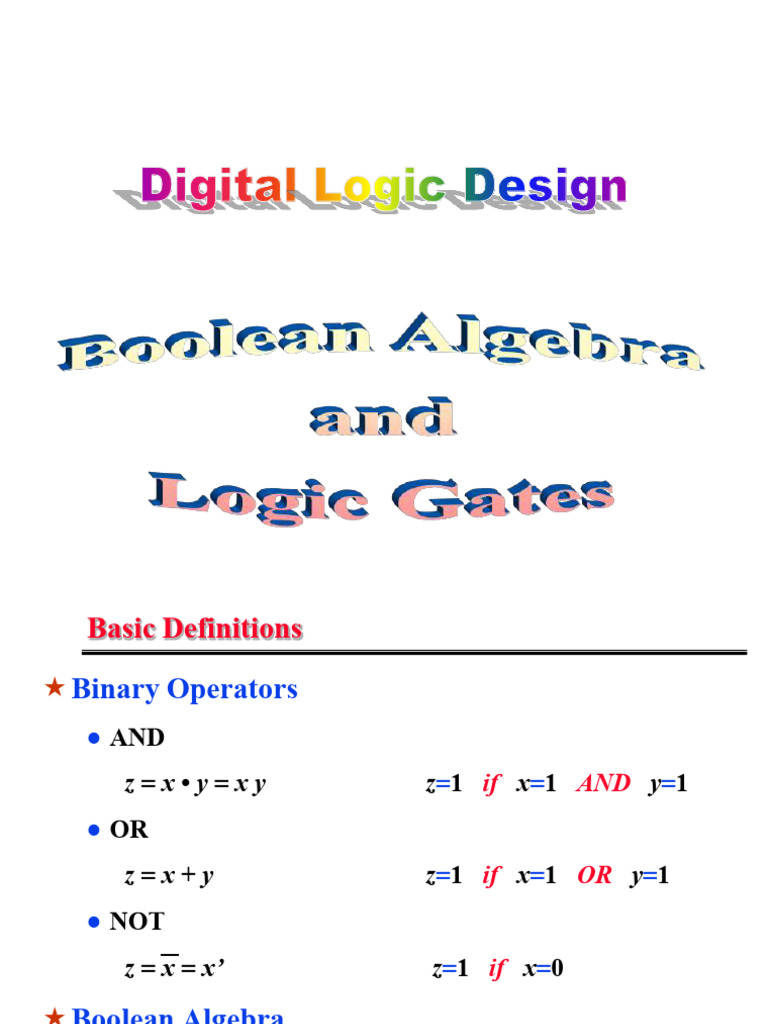 Chapter 4 Boolean Algebra & Logic Gates | PDF | Boolean Algebra ...