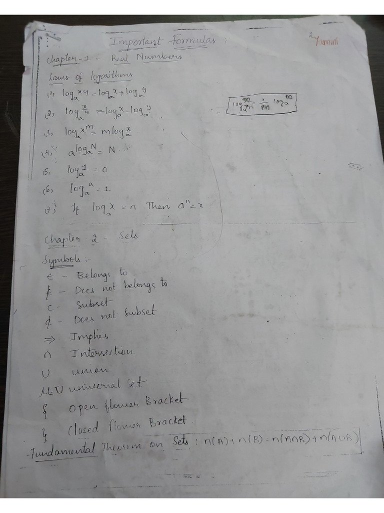 10th Maths Formulas | PDF