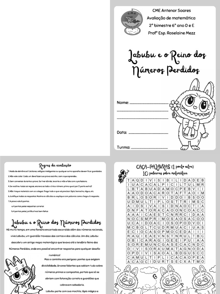 Prova 6 Ano 2 Bimestre | PDF