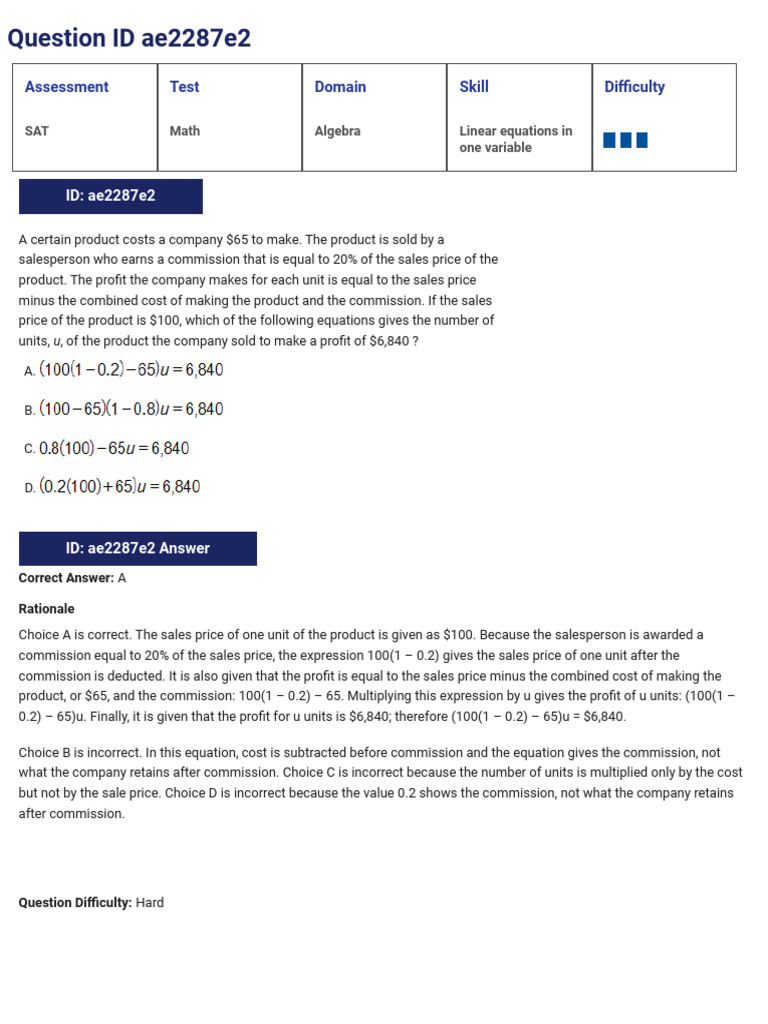 Q5 SAT Math Practice With Answers. | PDF | Triangle | Equations