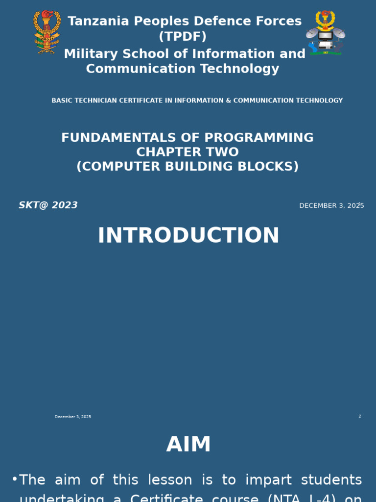 Lecture 2 (Computer Building Blocks) | PDF | Data Type | Variable ...