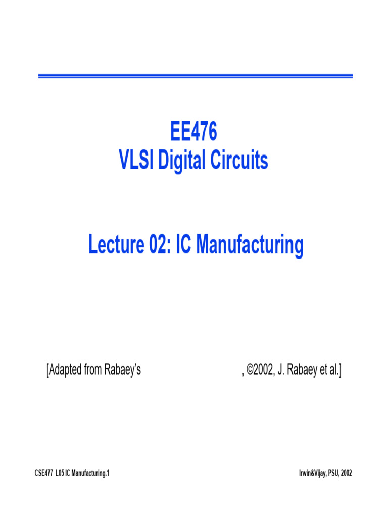 CMOS IC Manufacturing Process Overview | PDF | Field Effect Transistor ...