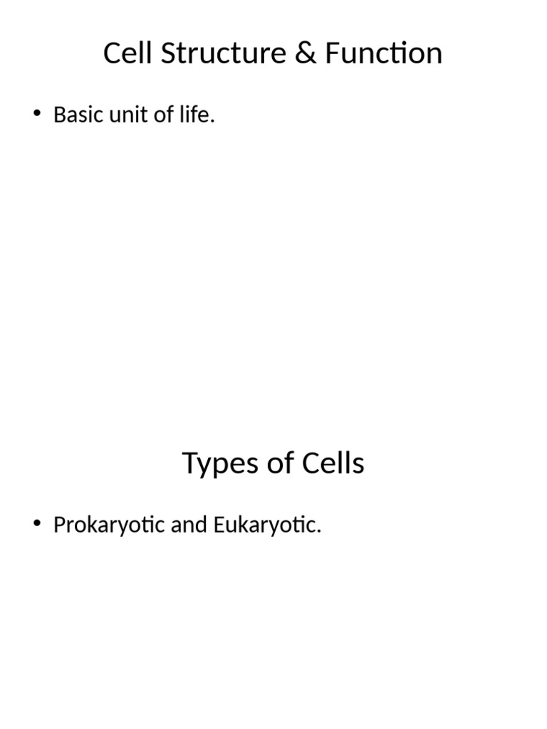Cell Structure and Function Overview | PDF