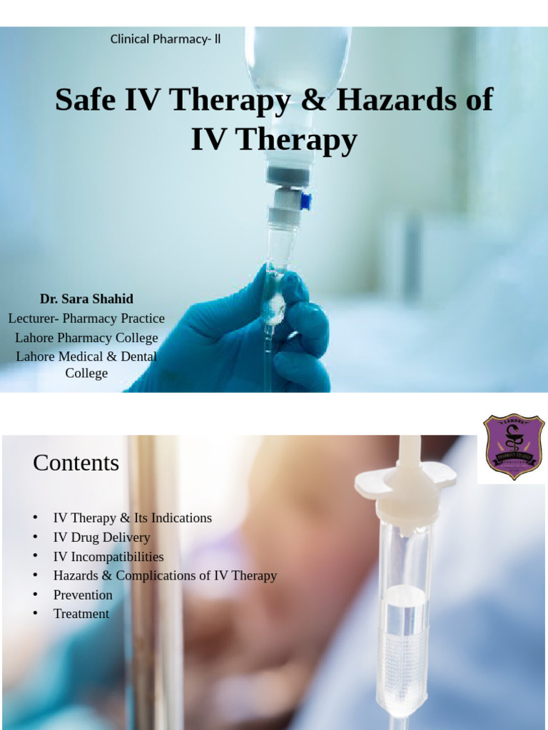 IV Therapy | PDF | Intravenous Therapy | Injection (Medicine)