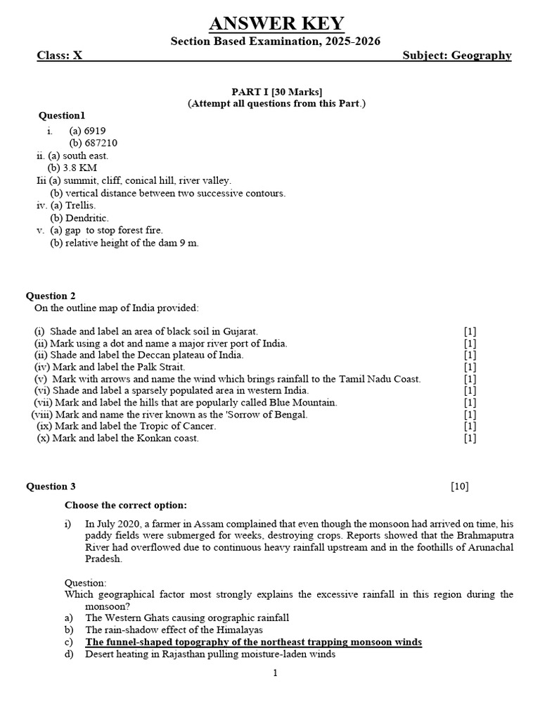 2sbanskey_class x(Geography) Answer Key | PDF | Soil | Irrigation