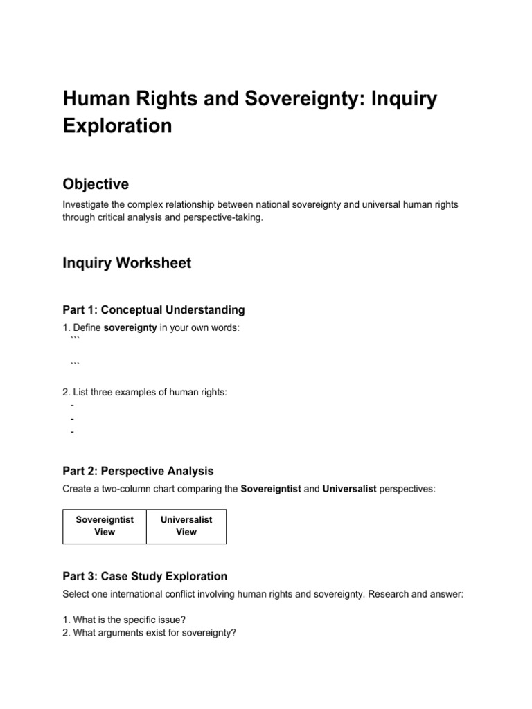 Grade Level 11 - Inquiry Task | PDF | Critical Thinking | Human Rights