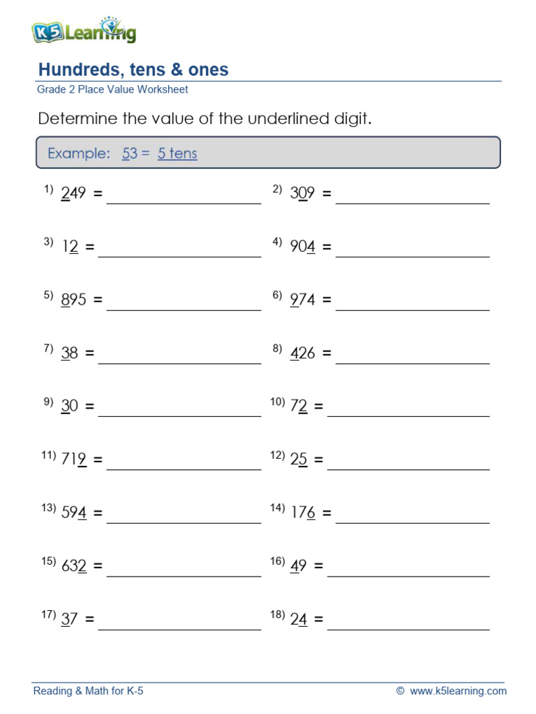 Grade 2 Place Value Worksheet | PDF