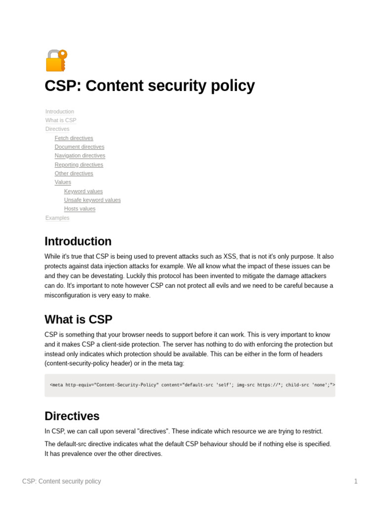 CSP Content Security Policy | PDF | Computing | Internet