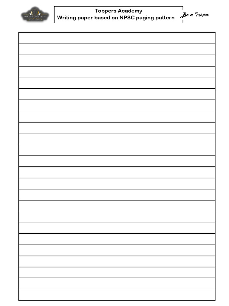 Toppers Writing Paper | PDF