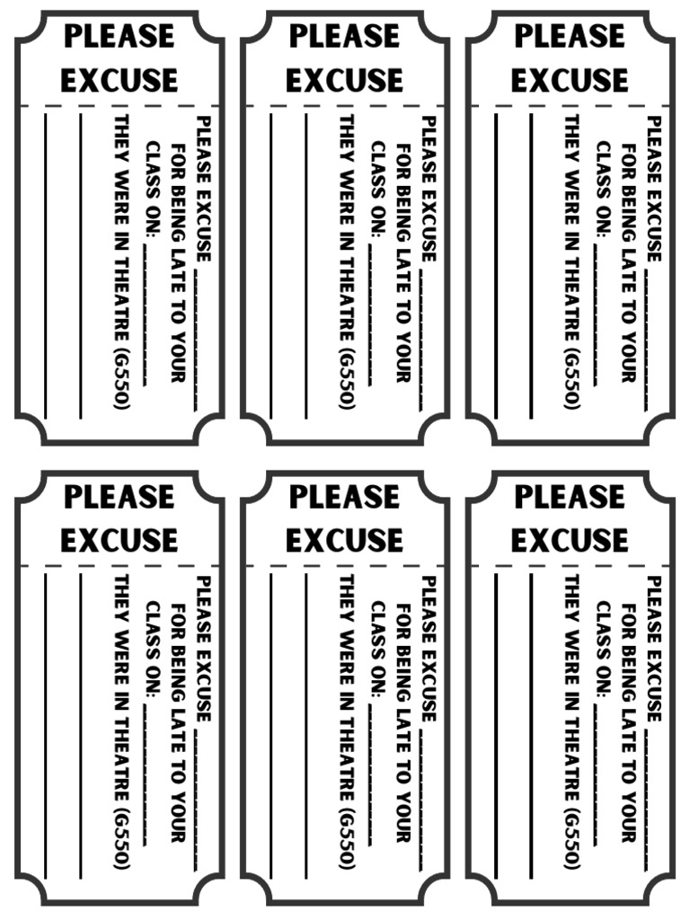 Late Class Excuse Template | PDF