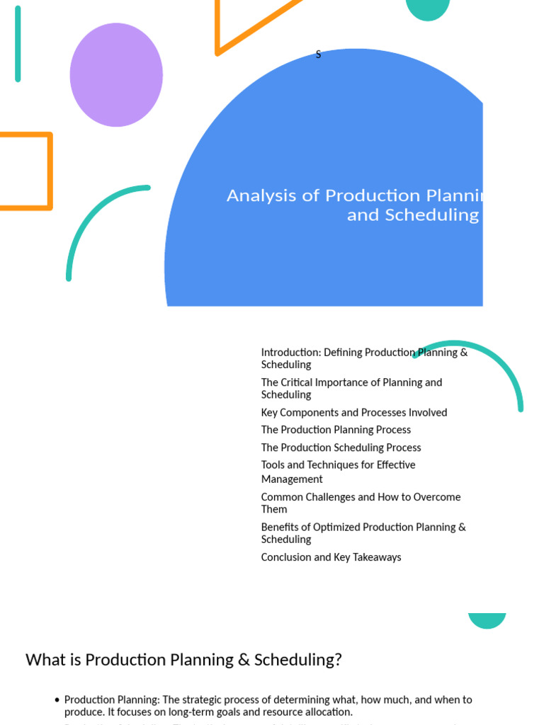 Production Planning Analysis | PDF | Lean Manufacturing | Inventory