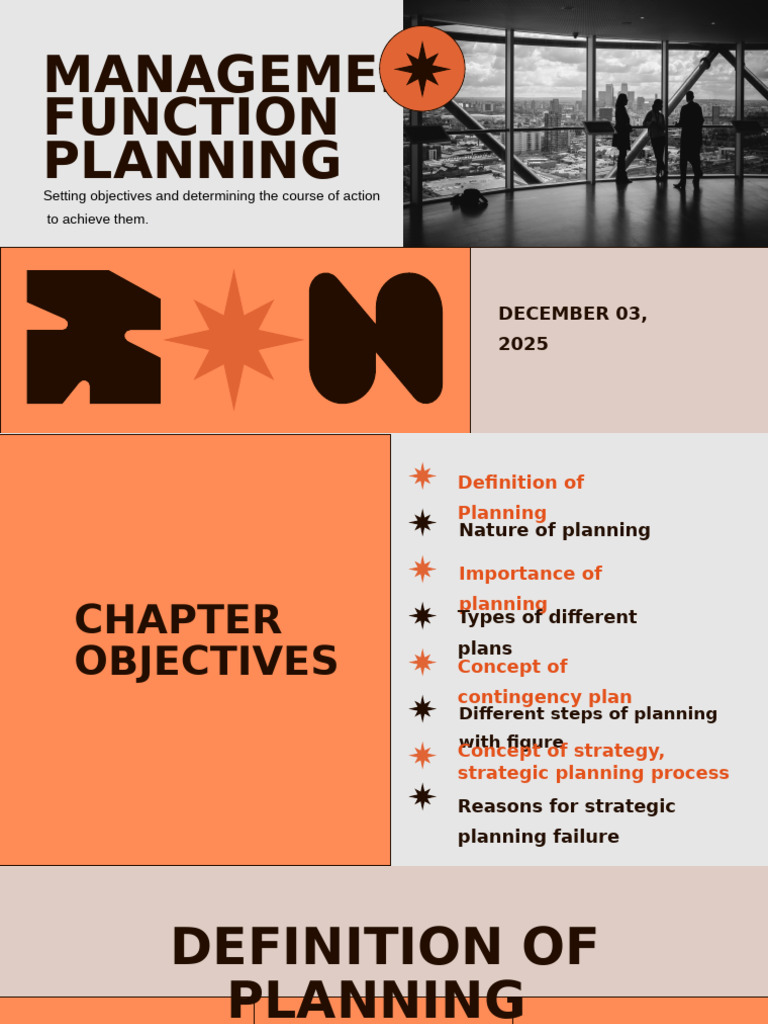 Mnaagement Function Planning | PDF | Strategic Planning | Business
