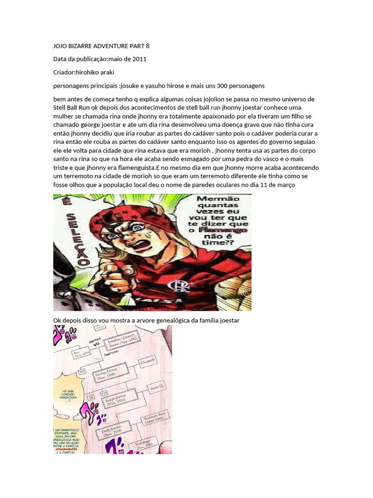 JOJO BIZARRE ADVENTURE PART 8 | PDF