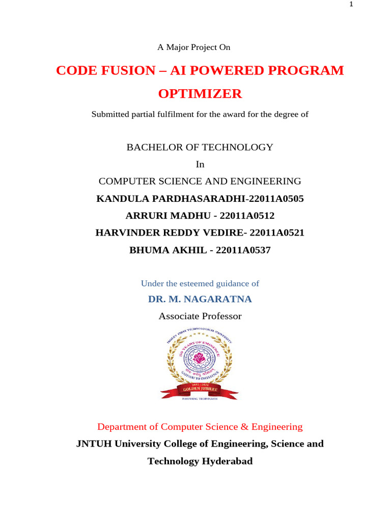 Major Project Report CF | PDF | Program Optimization | Compiler